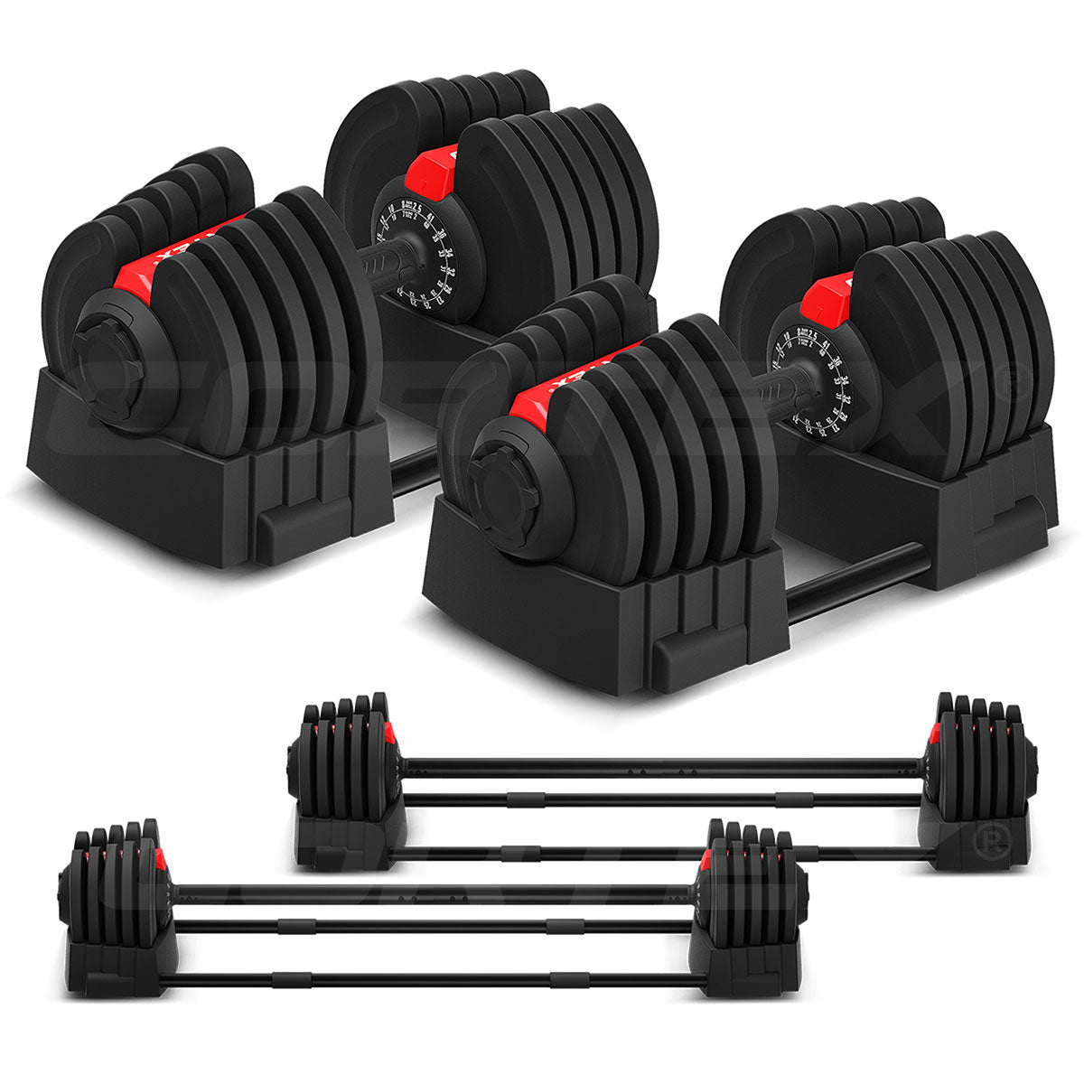 CORTEX Revolock V2 80kg Pair Set Adjustable Steel Dumbbell Barbell All – Gifts Hub Australia