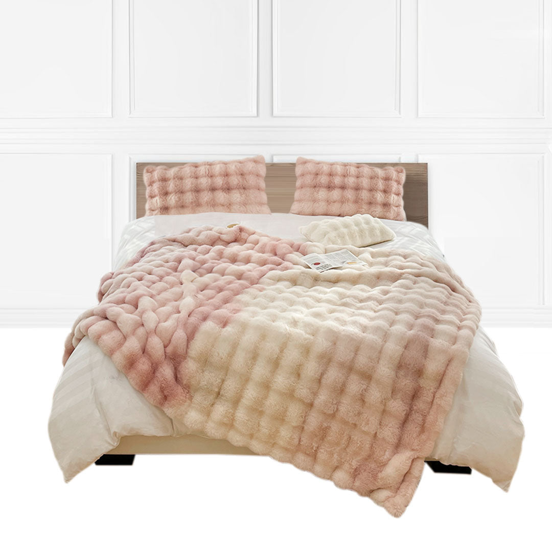 SOGA 200cm Light Pink Fur Fuzzy Super Soft and Cozy Fluffy Throw Blank ...