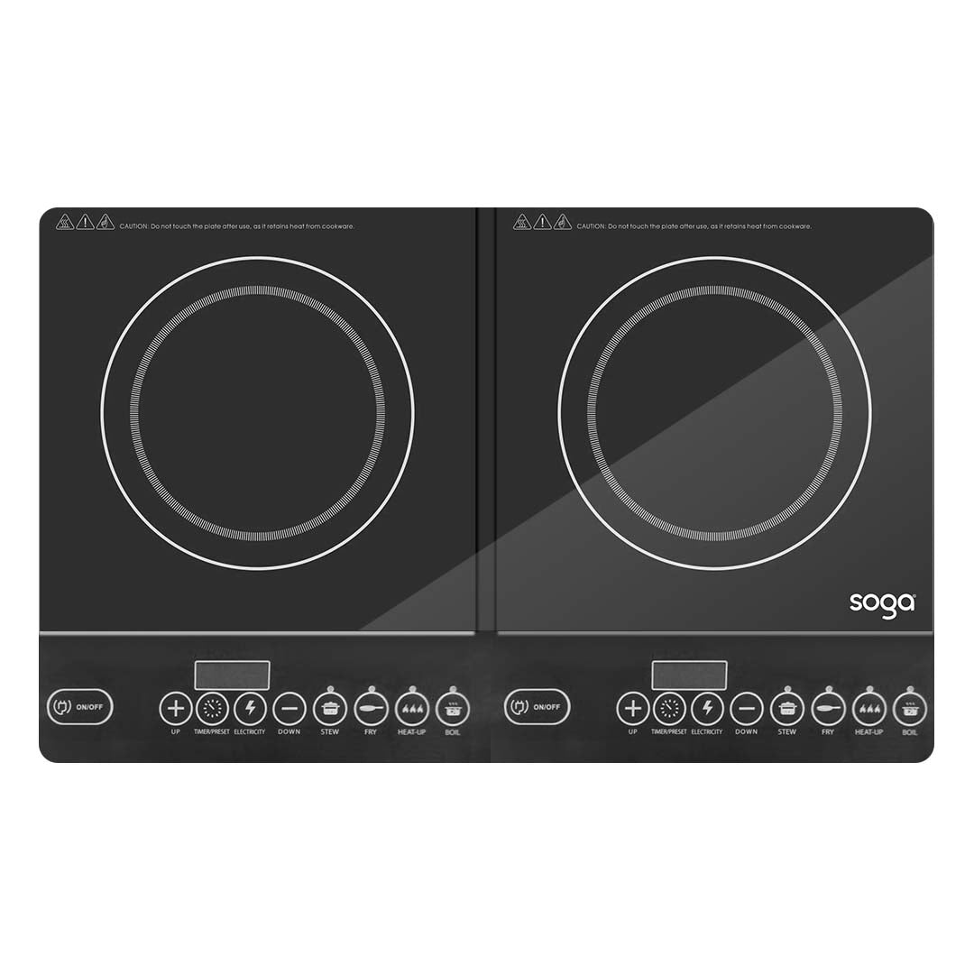 SOGA Cooktop Portable Induction LED Electric Double Duo Hot Plate Burn ...
