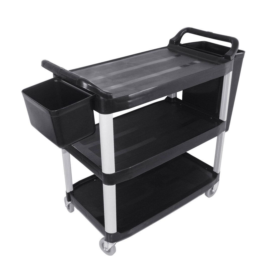 SOGA 3 Tier 83x43x95cm Food Trolley Food Waste Cart With Two Bins Stor ...