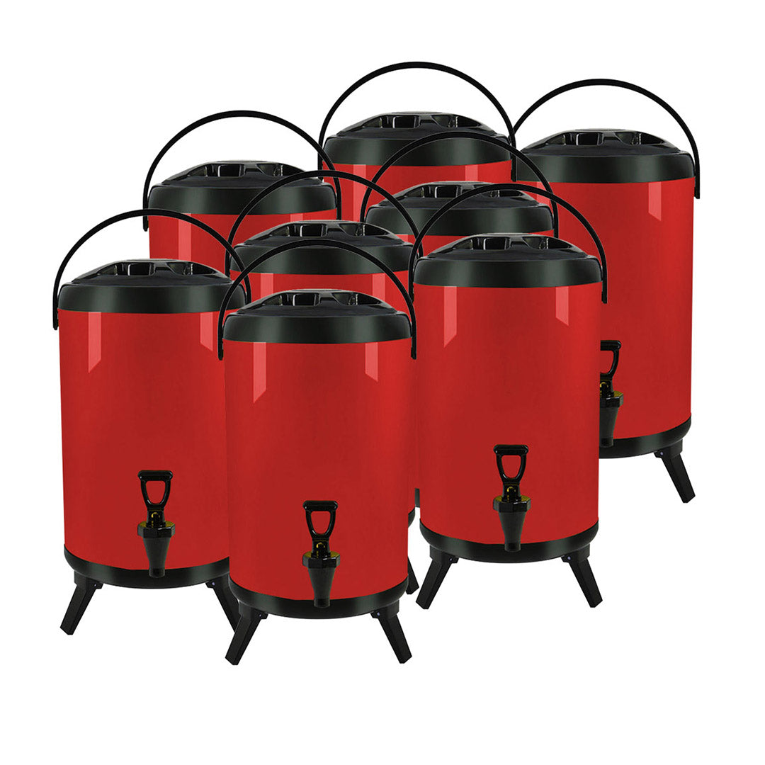 SOGA 8X 10L Stainless Steel Insulated Milk Tea Barrel Hot and Cold Bev ...