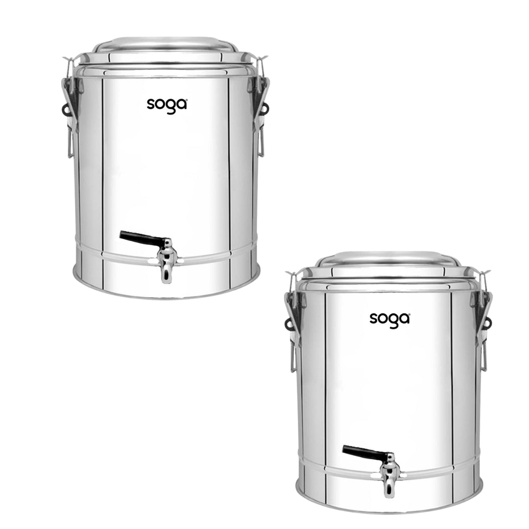 SOGA 2X 40L Stainless Steel Insulated Stock Pot Hot & Cold Beverage Co ...