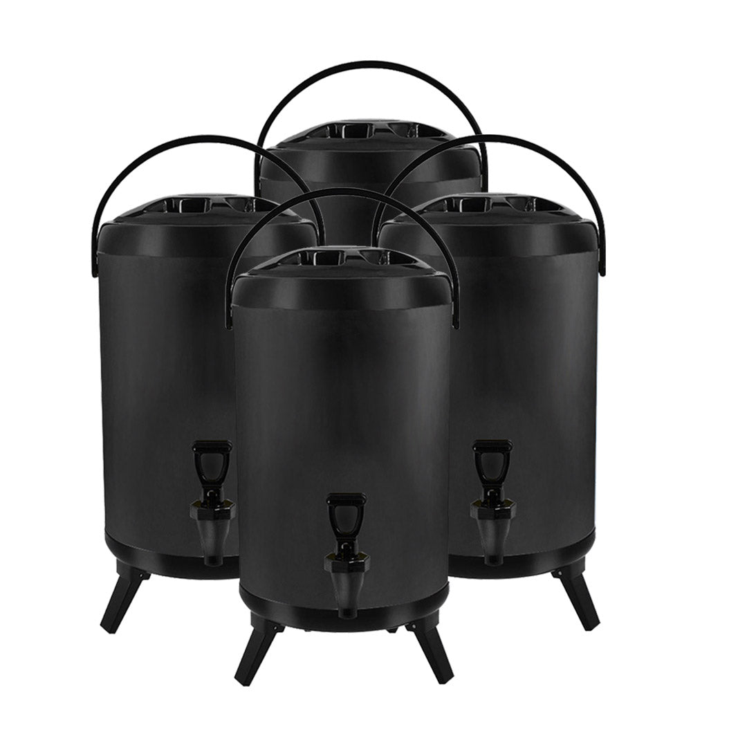 SOGA 4X 10L Stainless Steel Insulated Milk Tea Barrel Hot and Cold Bev ...