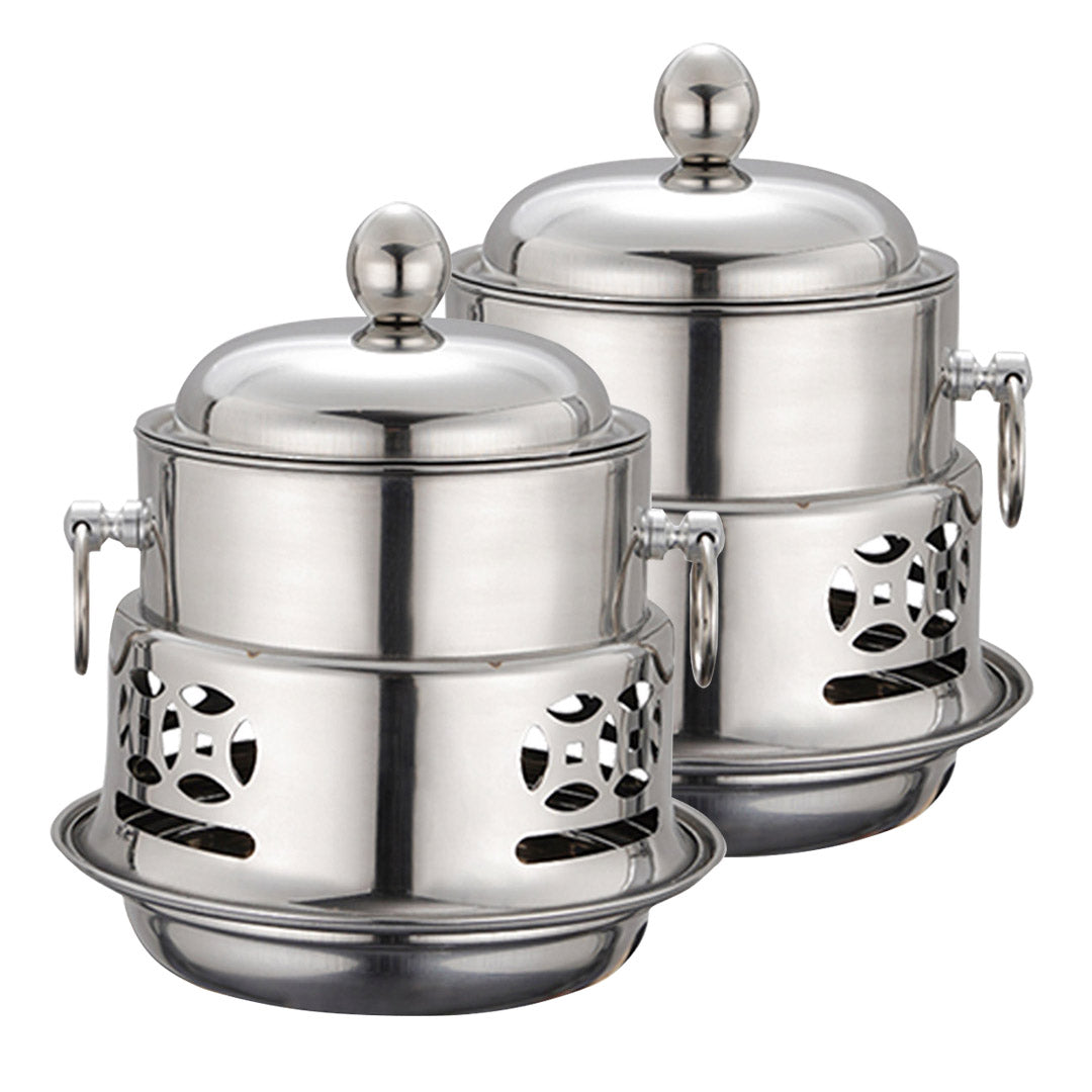 SOGA 2X Stainless Steel Mini Asian Buffet Hot Pot Single Person Shabu ...