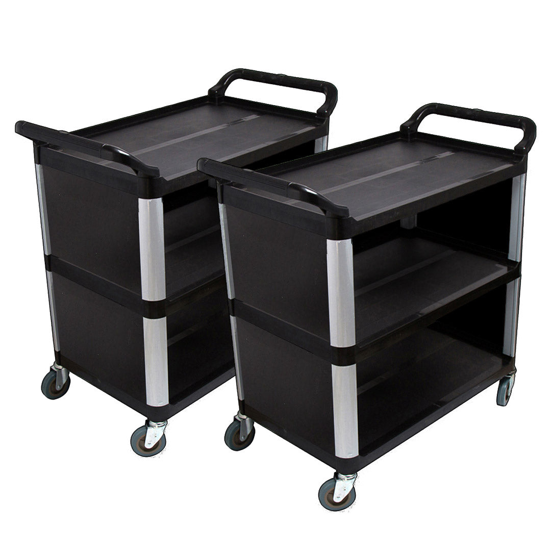 SOGA 2X 3 Tier Covered Food Trolley Food Waste Cart Storage Mechanic K ...
