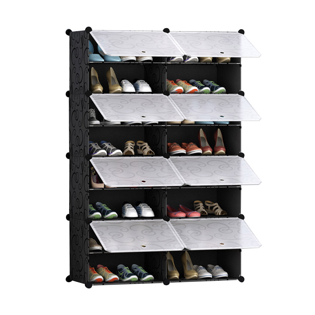 SOGA 8 Tier 2 Column Shoe Rack Organizer Sneaker Footwear Storage Stac ...