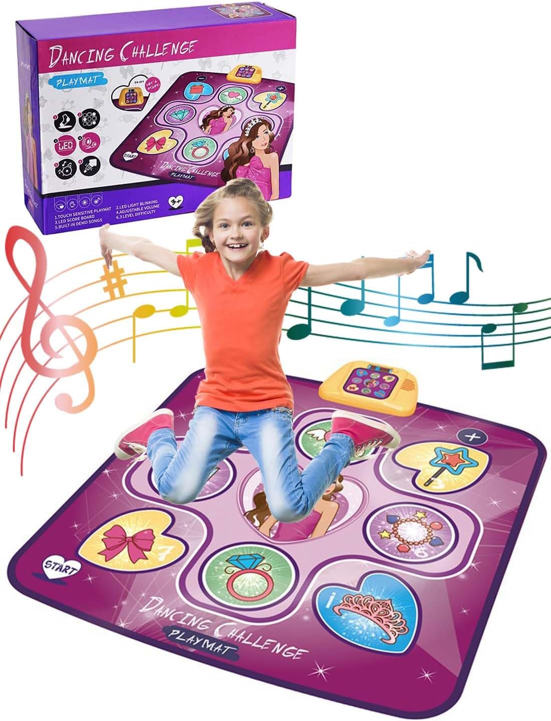 EqiEch Children's Dance Mats,Dance Mat Games Toys, Musical Dancing Cha ...