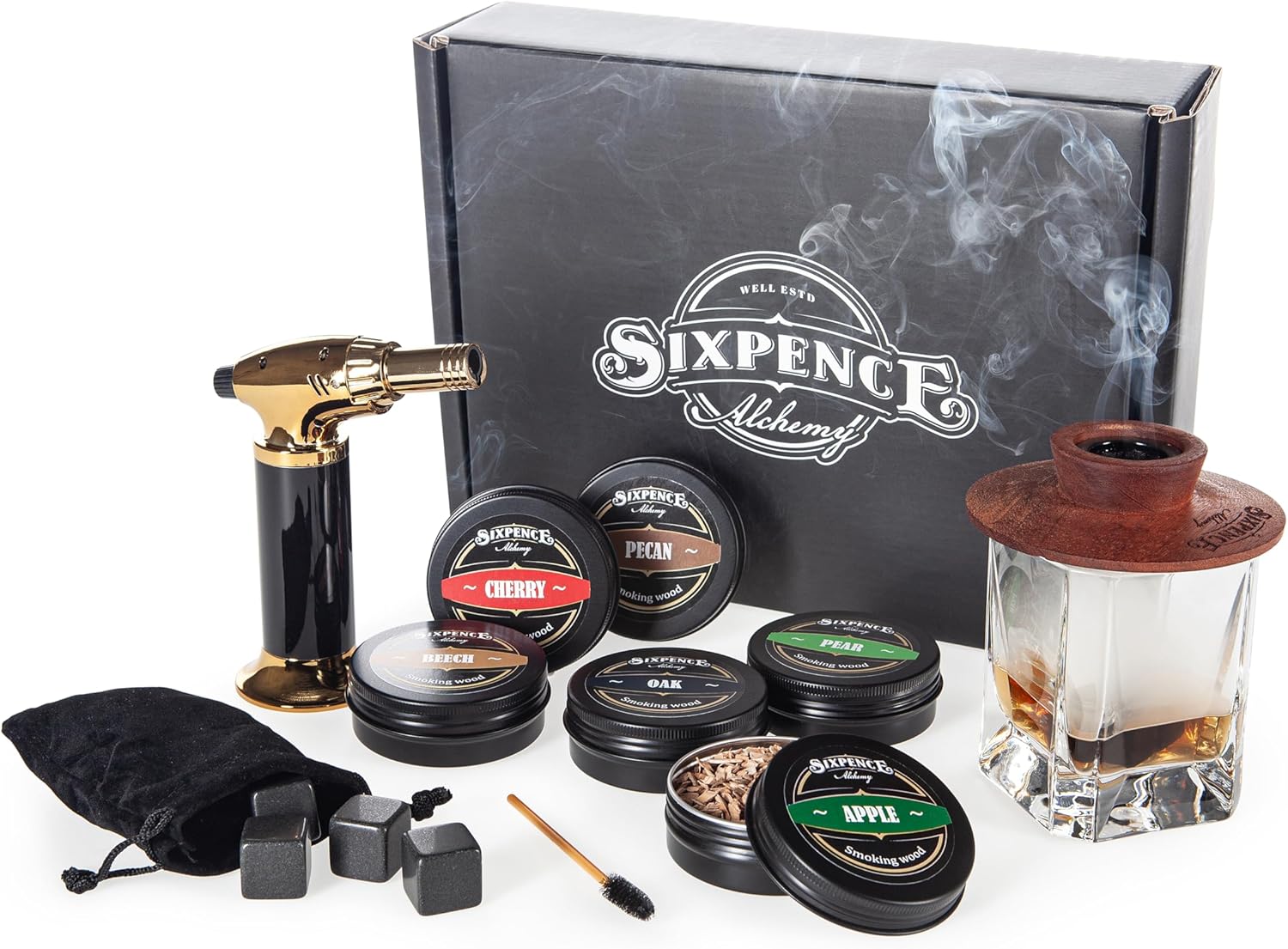 Sixpence Alchemy Cocktail Smoker Kit With Torch. Smoking Kits include ...