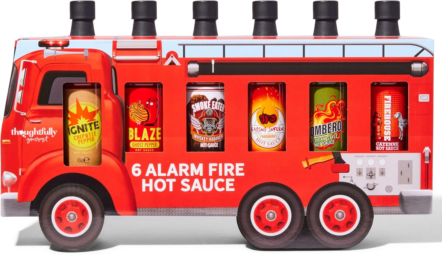 Thoughtfully Gourmet, Sound the Alarm Fire Truck Hot Sauce Gift Set, F ...