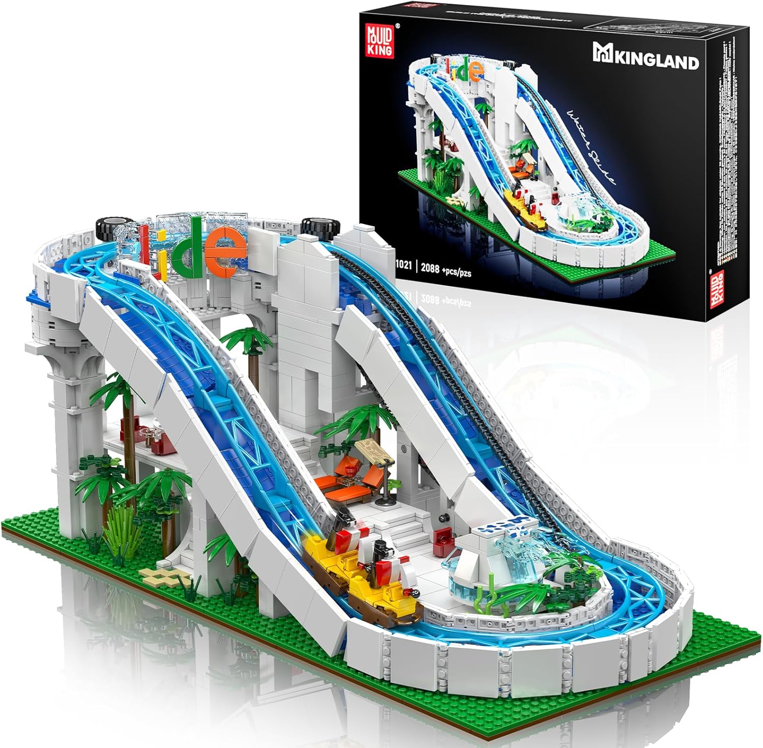 Mould King 11021 Water Park Water Slide Building Blocks Toy, 2088 Piec ...