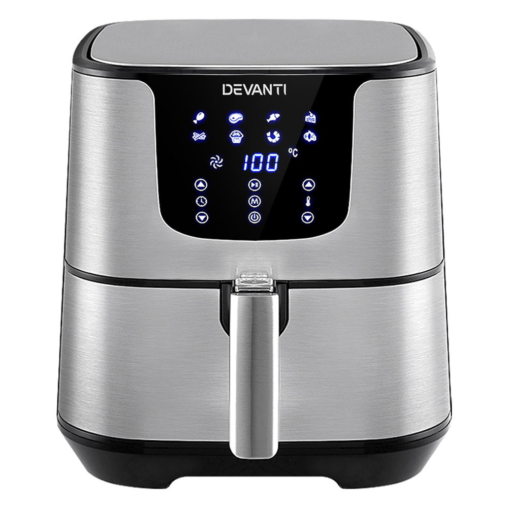 Devanti Air Fryer 7L LCD Fryers Stainless Steel – Gifts Hub Australia
