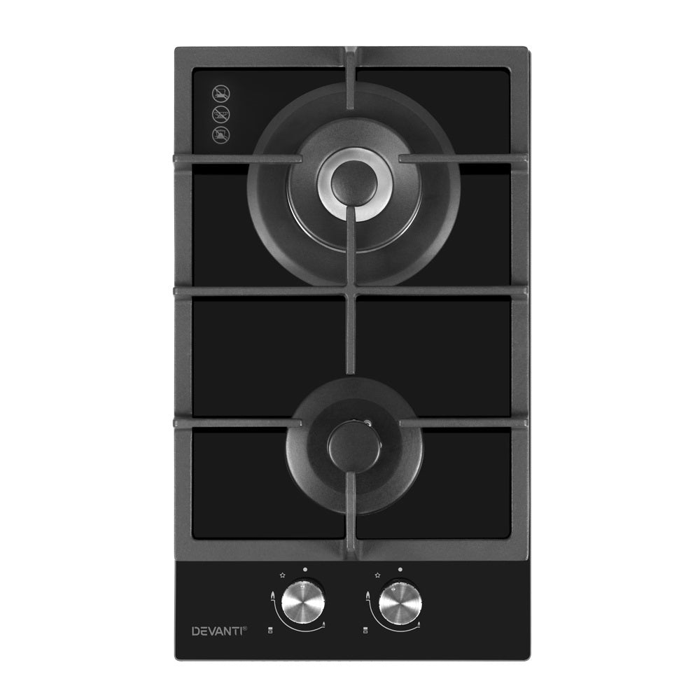 Devanti Gas Cooktop 30cm 2 Burner Black – Gifts Hub Australia