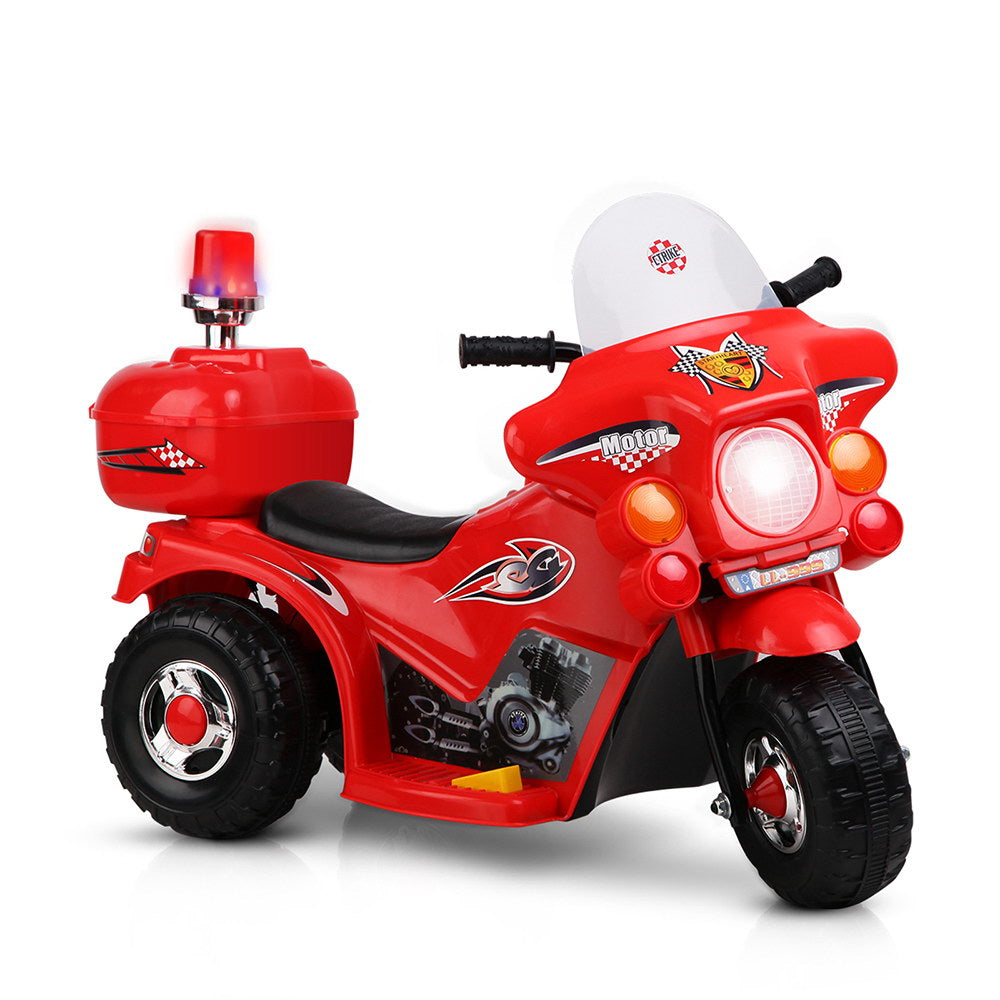 Rigo Kids Electric Ride On Police Motorcycle Motorbike 6V Battery Red ...