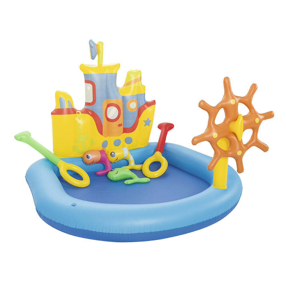 Children's Tug Boat Play Pool 84L Capacity w/ Water Play Accessories ...
