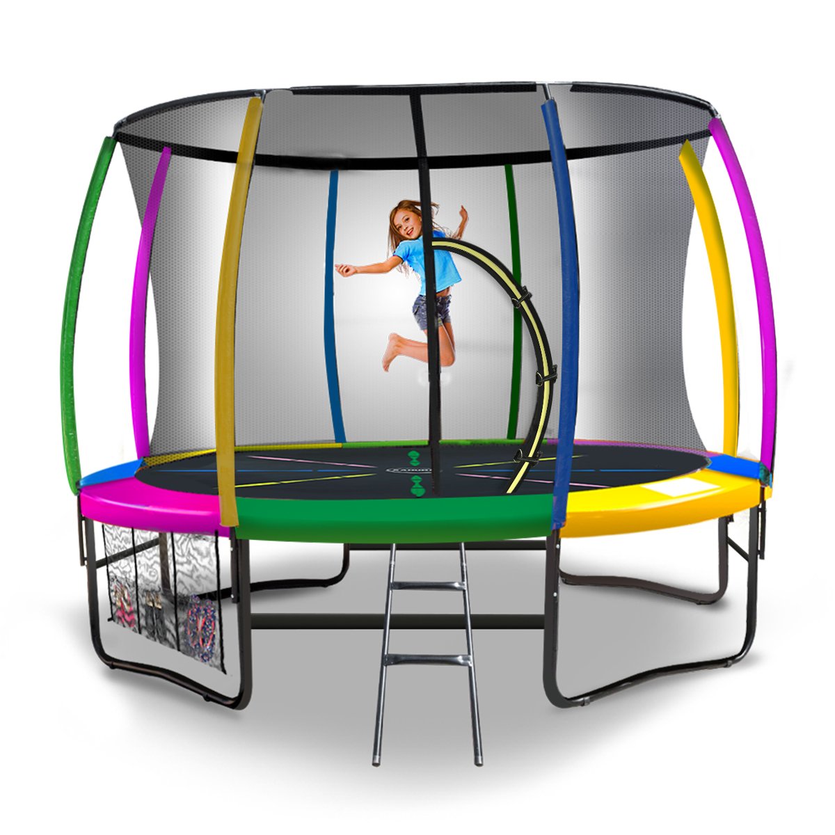 Kahuna 8ft Outdoor Rainbow Trampoline For Kids And Children Suited For ...