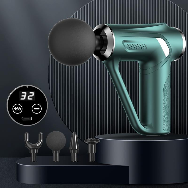 Electric Triangular Fascia Massage Gun - Green Lcd – Gifts Hub Australia