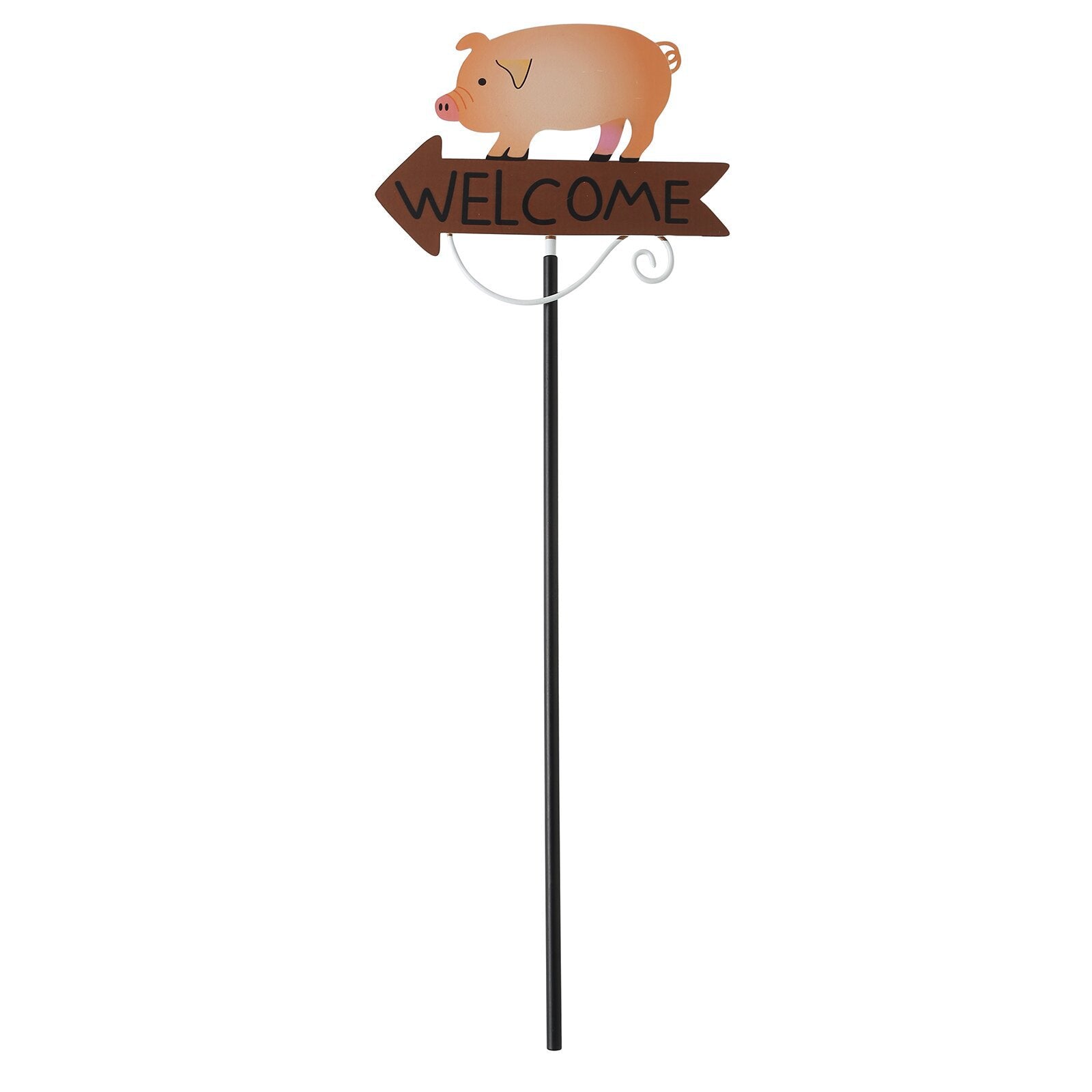 Pink Pig Pattern Charming Metal Garden Stakes | Welcome Yard & Lawn De ...