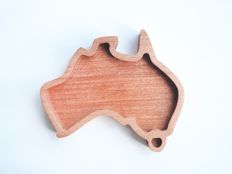 Australia Shape Dish Tray - Australia Valet Tray, Wooden Anniversary G ...