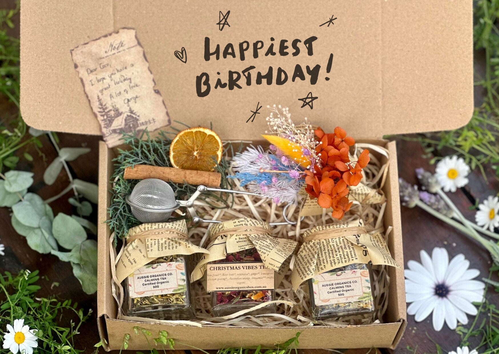 Organic tea birthday gift set – Gifts Hub Australia
