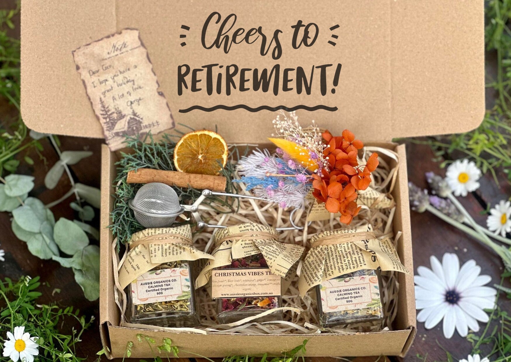 Organic tea retirement gift box – Gifts Hub Australia