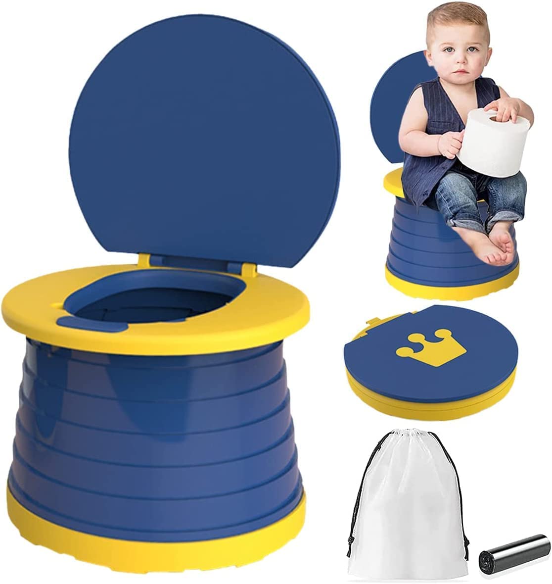 Portable Potty for Kids Toddlers Foldable Travel Potty Potty Training ...