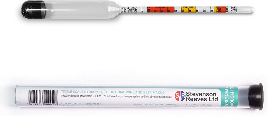 Hydrometer (Stevenson-Reeves) for Wine & Beer Homebrew Home Brew Homem ...