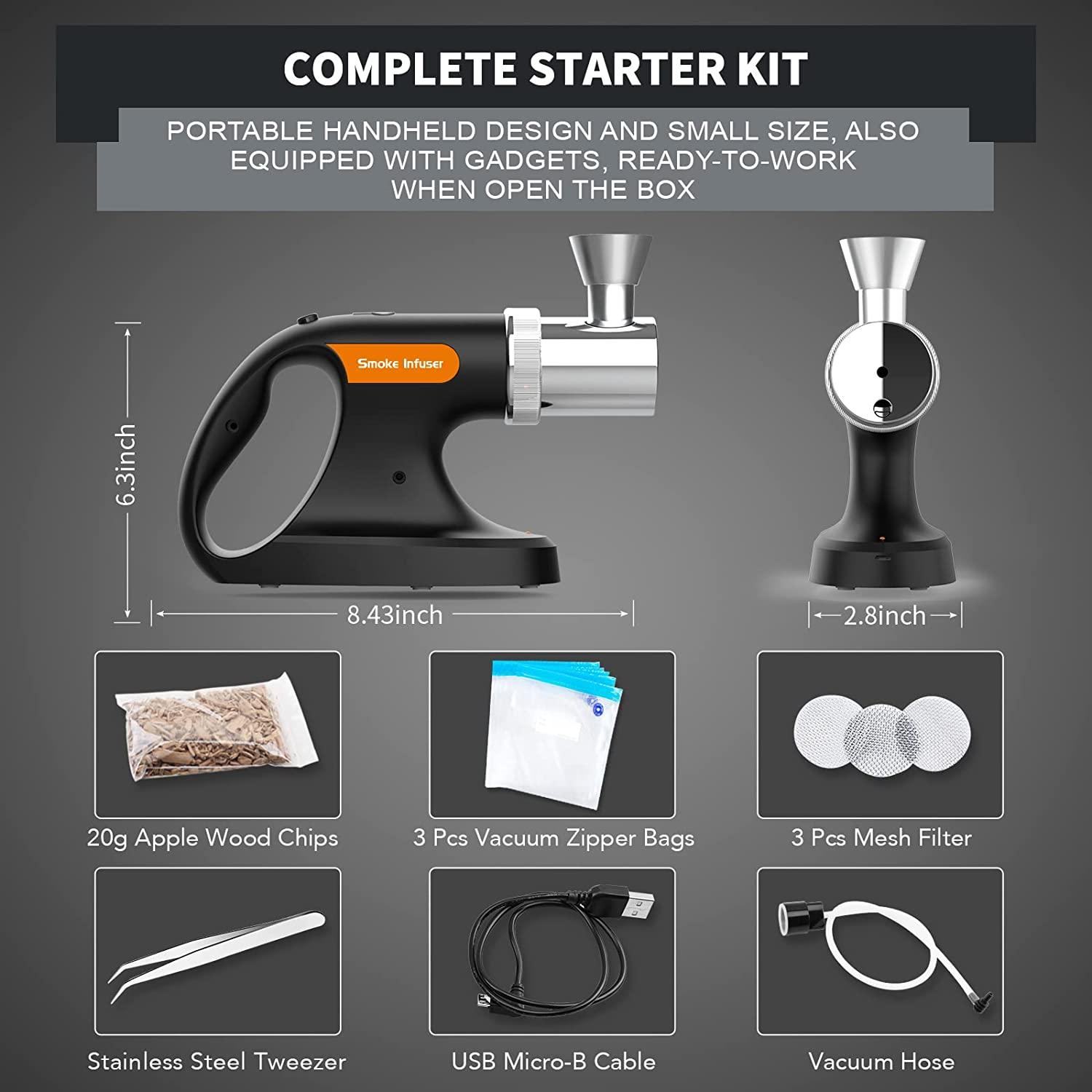 Cocktail Smoker Gun Kit with Wood Chips, NEXT-SHINE Portable Food Rech ...