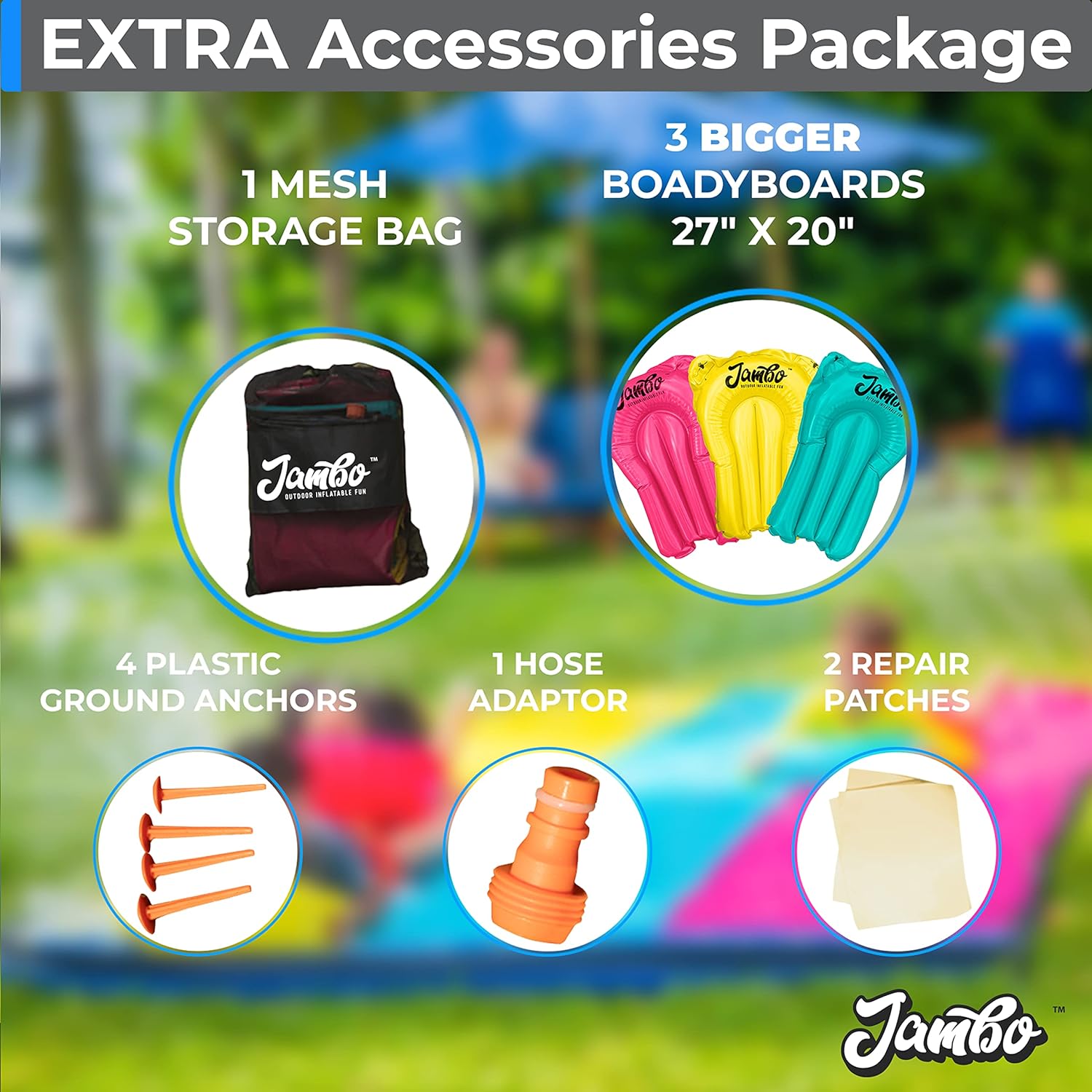 Jambo Triple Lane Slip Splash and Slide (Summer Vibes, 20' Foot ...