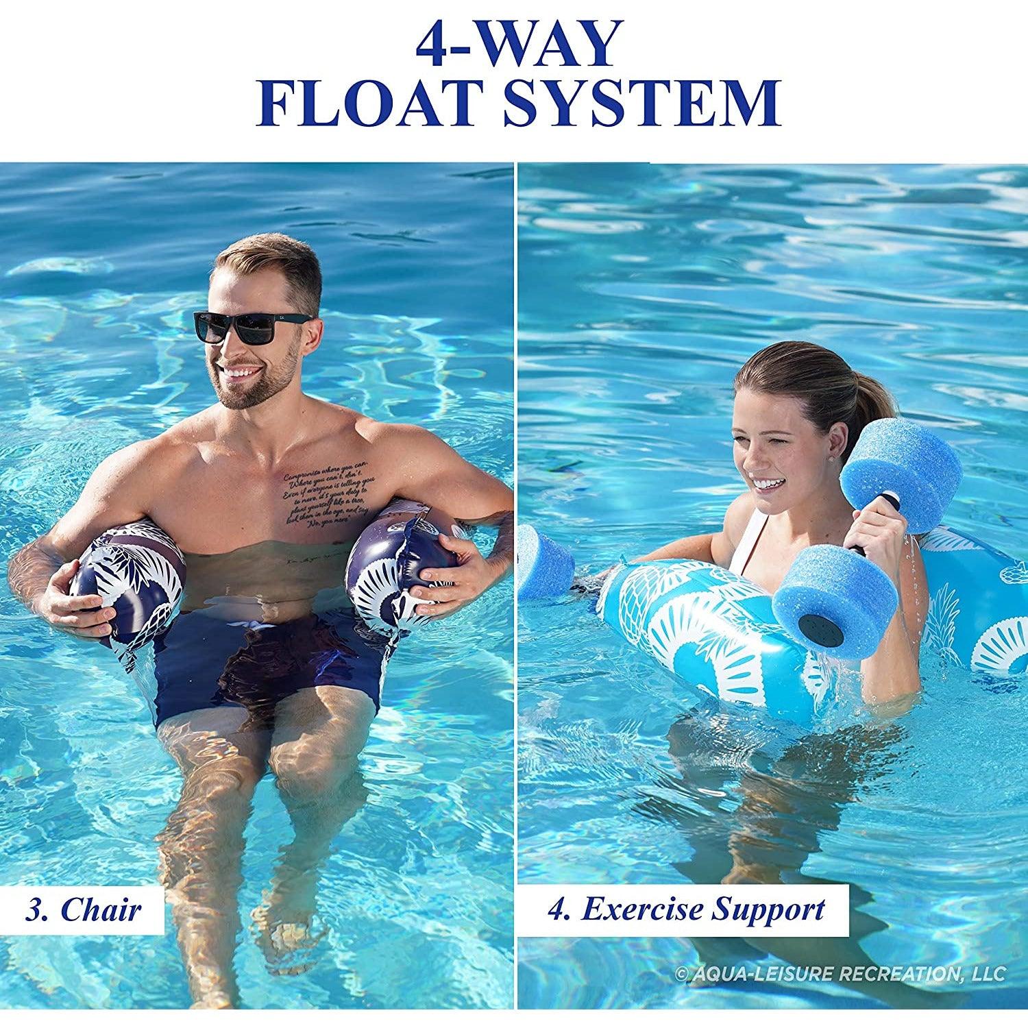 Waterlife 4-in-1 Pool Hammock 2-Pack, Inflatable Pool Chair Float, Wat ...